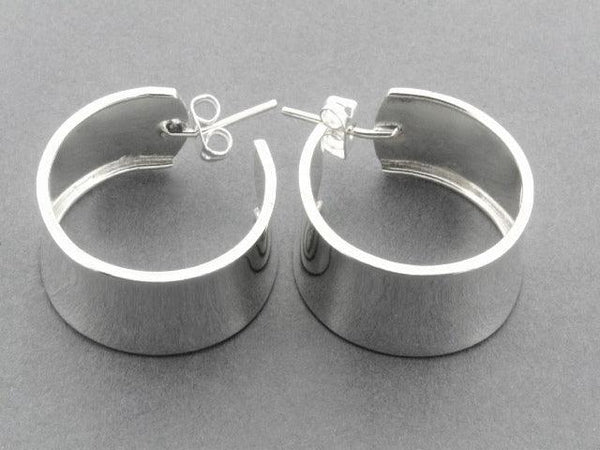 clean concave hoop stud - sterling silver – Makers & Providers