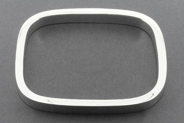 Rounded rec bangle - sterling silver – Makers & Providers